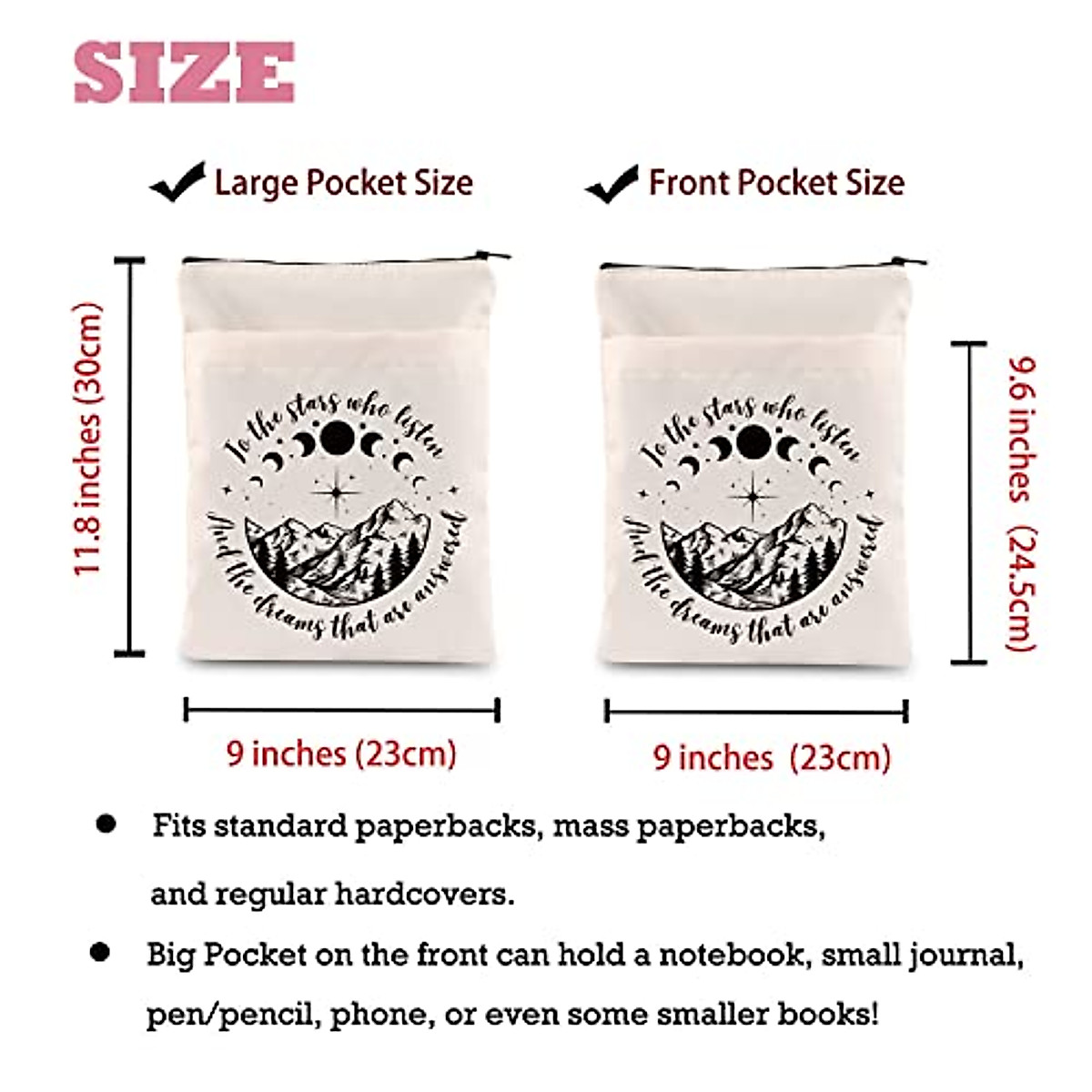 Adult Fantasy Novel Inspired Gift ACOTAR Gift Books Lover Gift to The Stars who Listen and The Dreams That are Answered Book Sleeve (to The Stars Book Sleeve)