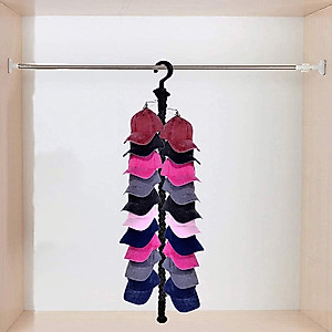 Closet Hanging Cap Keeper Closet Cap Racks Hats Holders Closet Hook Storage Organizer Hat Display Rack, 20 Baseball Cap Holder - Fit Most Hats - No Hats Included