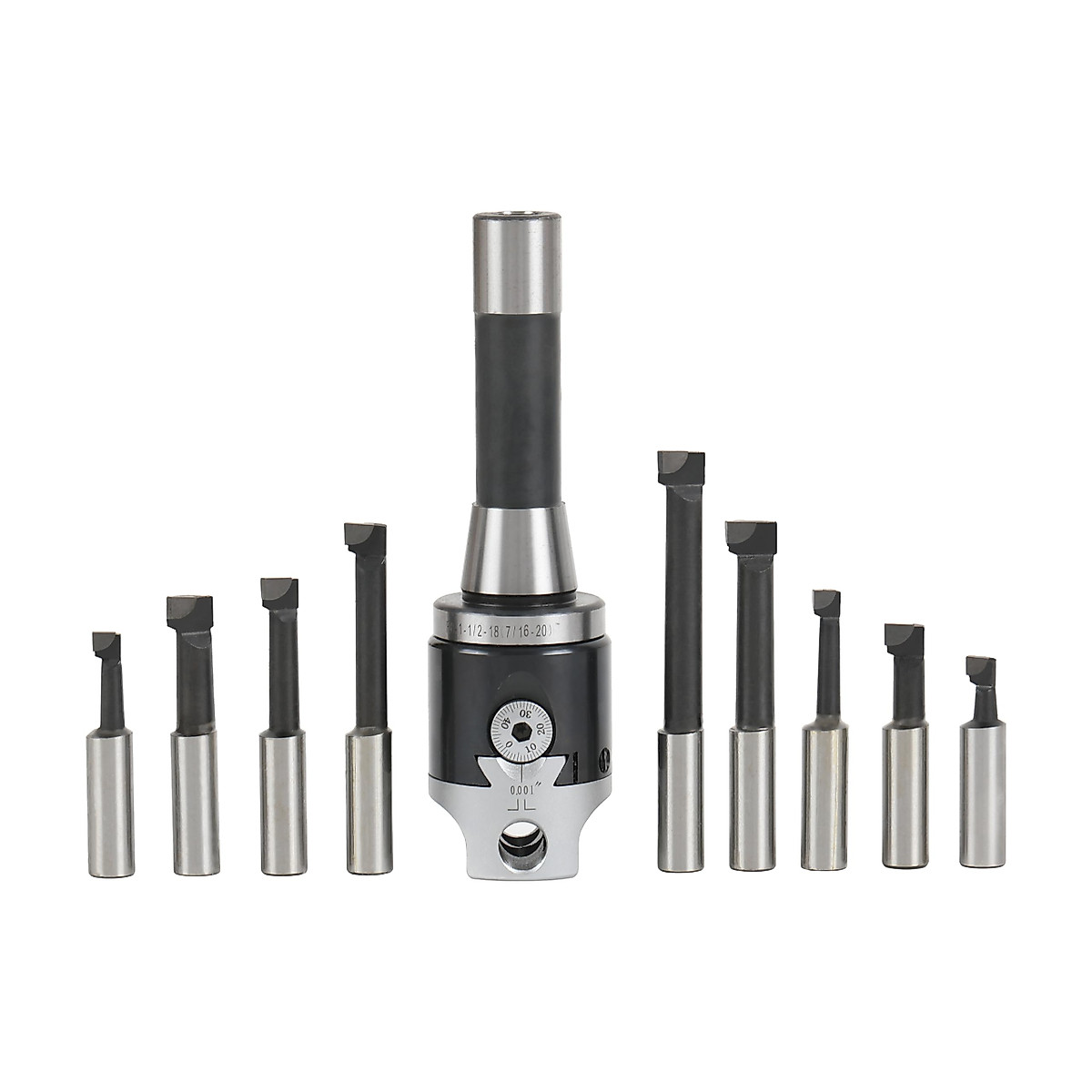 HFS(R) R8 Shank Boring Set 2" Boring Head 1/2" Carbide Boring Bar Set 9pcs for Milling