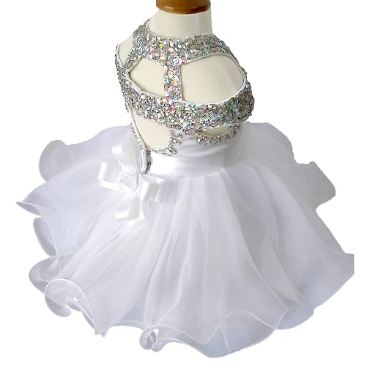 Jenniferwu G081D Infant Toddler Baby Newborn Little Girl's Pageant Party Birthday Dress White Size 3T