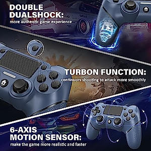 PS-4 Controller Dual-shock 4 Wireless Compatible for PS-4/Pro/Slim/Wireless Play-Station 4 Controller with paddles PS-4 Remote Controller for PC 6-Axis Motion Sensor Turbo，1000mAh