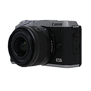 Canon EOS M6 Mark II Mirrorless Digital Camera (Silver) with EF-M 15-45mm Lens & EF 75-300mm Lens + Pro Lens Mount Auto Adapter - EOS (EF/EF-S to EF-M Mount) + Deluxe Accessory Bundle