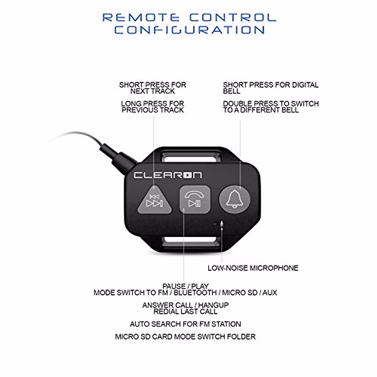 Clearon Portable Bluetooth 5.0 Speaker Wireless Waterproof Speaker with Bike Mount & Remote – Premium Sound Quality & Loud 8W Mini Speaker – 15 Hours of Playtime & 100 ft Range (Black)