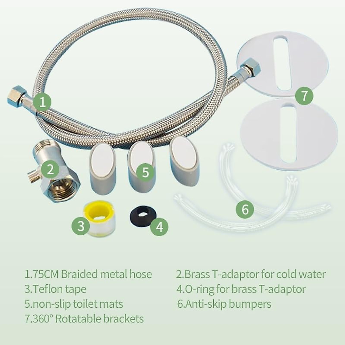 ifgswopq Slim Toilet Seat Attachment Non Electric Butt Sprayer Nozzle Bidet Adjustable Water Pressure (D Uniform Size)