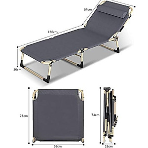 XZGDEN Lightweight High Sun Lounger, MultifunctionalSingle Office Nap Lazy Backrest Chair, MetalPortable Detachable Adjustment Sun Lounger-2 (Color : 5, Size : The)