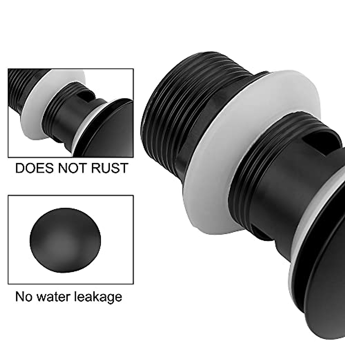 Stainless Steel Basin Sink Drain Stopper Up Drain with Overflow Slotted Washbasin Sink Plug Vanity Sink Waste Drainer (A)