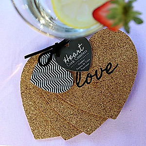 Kate Aspen Heart Cork Coasters, Set of 4