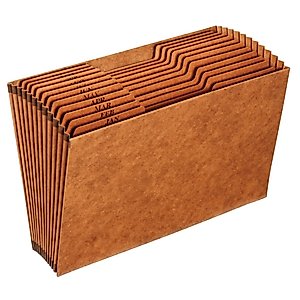 Globe Weis Globe-Weis/Pendaflex Heavy Duty 12-Pocket Expanding File, Monthly Index, Legal Size, Brown, (R219MHD)