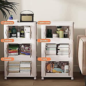 KLONVS Storage Bins with Lids, Stackable Storage Bins & Foldable Underbed Storage, Under Bed Storage Containers with Lids (Set of 2) for Clothing, Shoes