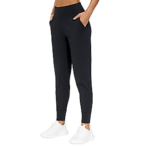 THE GYM PEOPLE Women's Joggers Pants Lightweight Athletic Leggings Tapered Lounge Pants for Workout, Yoga, Running (XX-Large, Black)