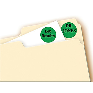 AVERY Print/Write Self-Adhesive Removable Labels, 0.75 Inch Diameter, Green, 1008 per Pack (05463)