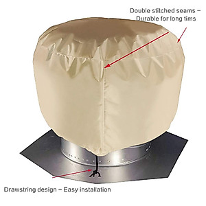 HERSENT Turbine Roof Vent Cover, Heavy Duty Turbine Ventilator Protector Shield, Waterproof 1680D Oxford Fabric, Adjustable Drawstring Design, Year Around Protection for Your Roof Vent (S: 12"x17.5")
