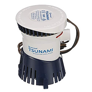 Attwood 4608-7 Tsunami T800 Bilge Pump, 800 GPH, 12-Volt, Barbed ¾-Inch Diameter Outlet, 29-Inch Wire
