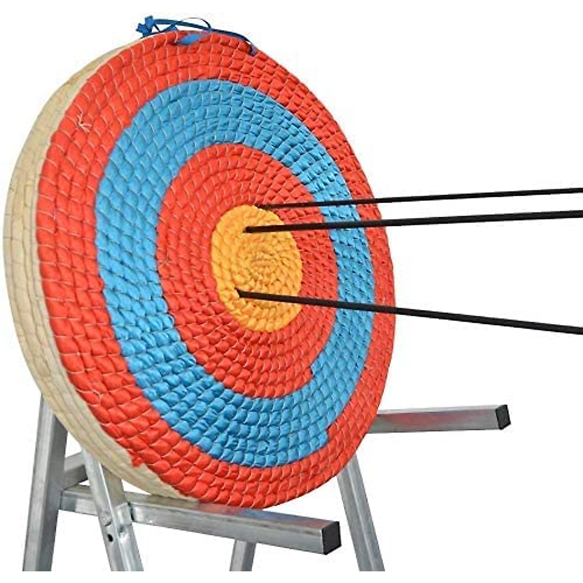 AMEYXGS 4-Ring Bullseye Archery Shooting Target Handmade Traditional Straw Target 1-5 Layer Target Solid Round for Outdoor Sports Hunting Shooting Practice (1 Layer)