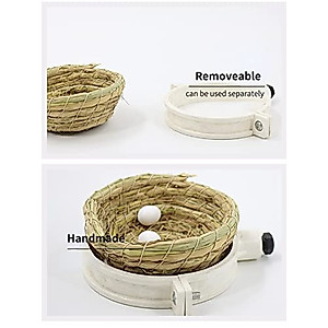 Yu’s north Bird Breeding Nest Bed for Parakeet Cockatiel Canary Lovebird and Small Parrot Cage Hatching Nesting Box (Straw)