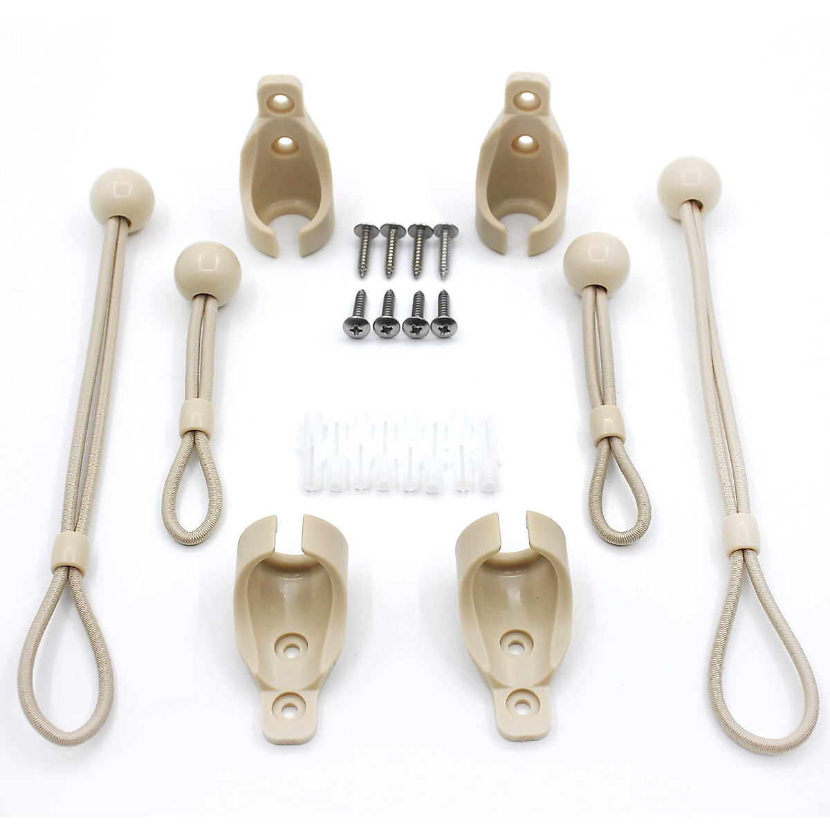 Universal Bungee Kit for Sun Shades Blackout Roller up Blinds (Dark Beige, Bungee kit 2 Pack)