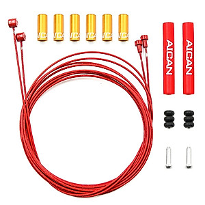 Aican Bike Nano Brake Cable Set, Nano Teflon Technology Coating Inner Cable, Brake Wire Kit for Mountain and Road Bicycle (Gold)