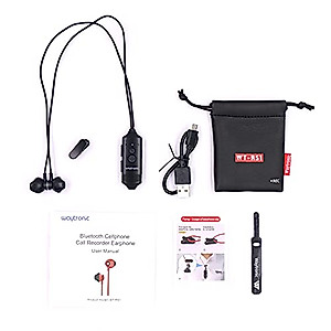 Waytronic Bluetooth Call Recording Headset Mobile Phone Call Recording Equipment Phone Call Recorder Earphones for iPhone and Android (Black)