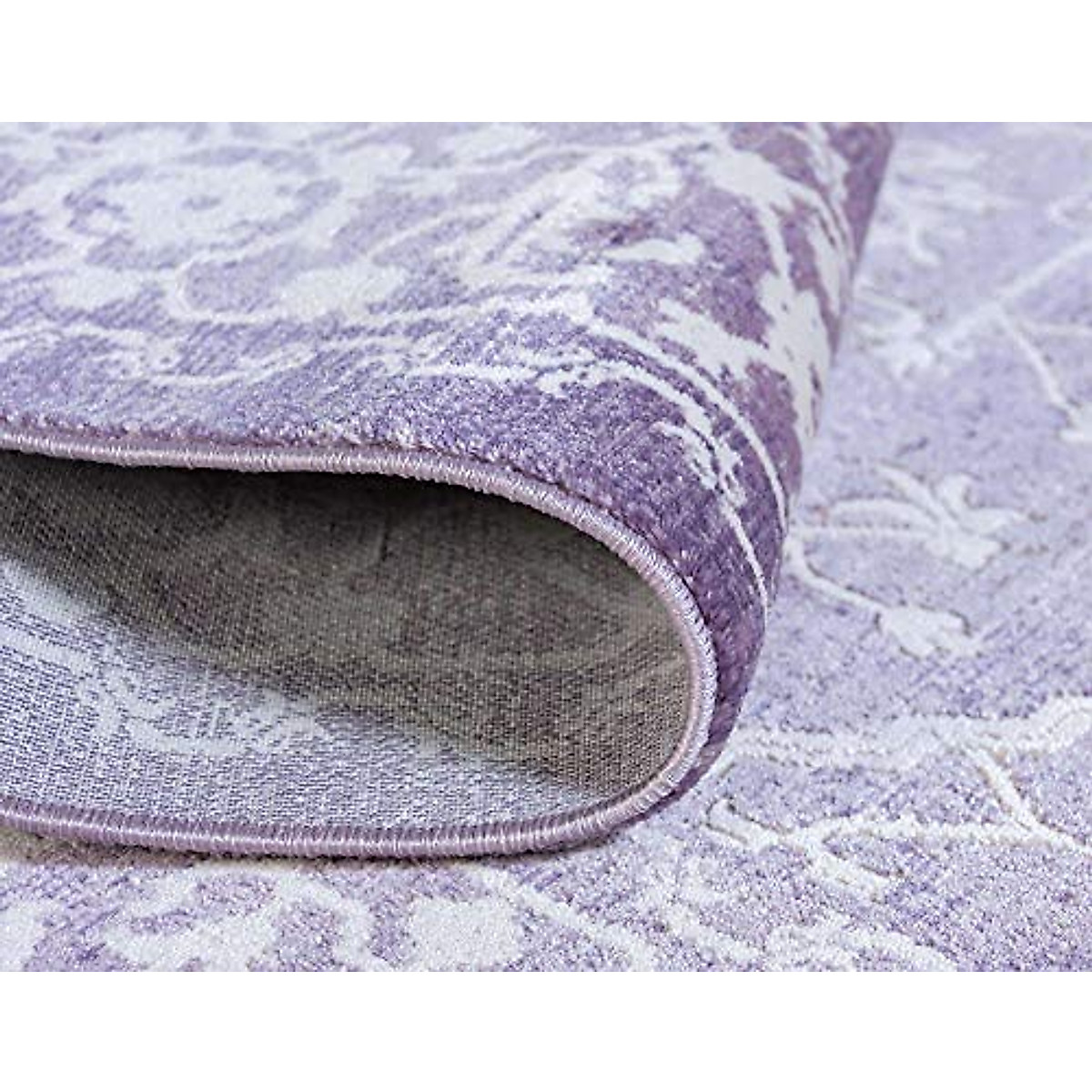 Unique Loom New Classical Collection Traditional Classic Intricate Design with Distressed Vintage Detail, Area Rug (9' 0 x 12' 0 Rectangular, Purple/ Ivory)