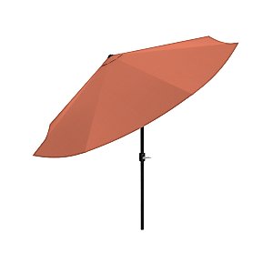 Pure Garden Patio Umbrella with Auto Tilt - 10FT Easy Crank Outdoor Umbrella with Vented Canopy for Deck, Balcony, Backyard, or Pool (Terracotta)