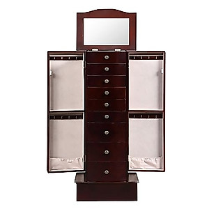 Hives and Honey Julia Jewelry Armoire, 40in X 17in X 12in, Walnut