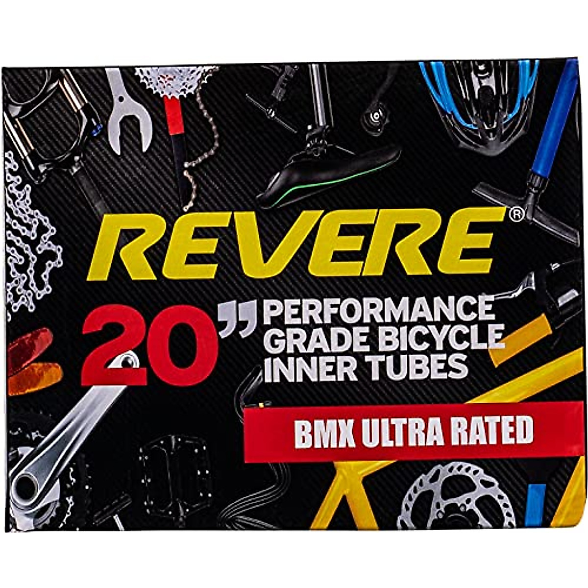 Revere Bicycle Tubes 2 Pcs 20" x 1.75-1.95 - 2.125 Schrader Valve BMX Premium 20 inch Bike tire Bicycle Inner Tubes. Free Replacement Warranty if it Ever goes Flat do to Manufacturer defect.