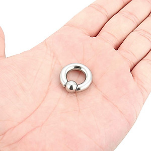 Yaalozei 4G Septum Rings Ear Gauges Surgical Stainless Steel Silver Large Big Wide Septum Nose PA 4 Gauge Earring Gauges Hoop Plugs Tunnel Septum Ring Piercing Kit Set Jewelry Women Men 1/2 Inch 12mm