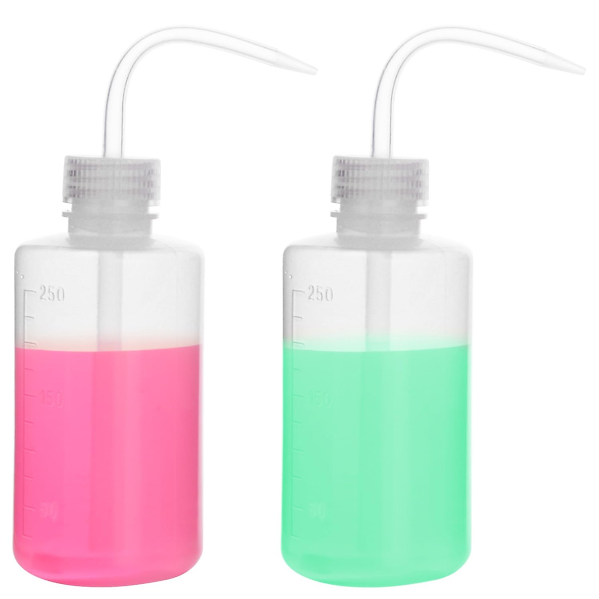stonylab Chemical Wash Bottle, 2-Pack Plastic Safety Lab Squeeze Wash Bottle, LDPE with Narrow Mouth, 250 ml (8 oz)/2 Bottle