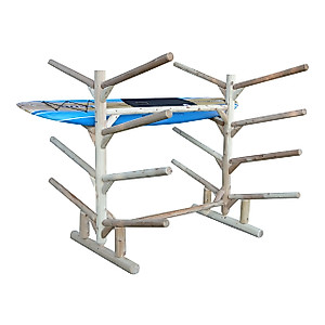 Log Kayak Rack - Kayak Storage Rack, Kayak Racks for Outdoor Storage, Kayak Rack for Garage, Paddle Board Rack, Fishing Rack, Surfboard Rack and SUP Storage Rack - 8 Kayak Racks, Natural