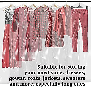 60 Pack Clear Garment Bags Plastic Dry Cleaner Bags, Transparent Clothing Protector Covers Dustproof Clothing Dust Cover for Home Laundry Travel Clothes Storage(23.6 x 70.8 Inch)