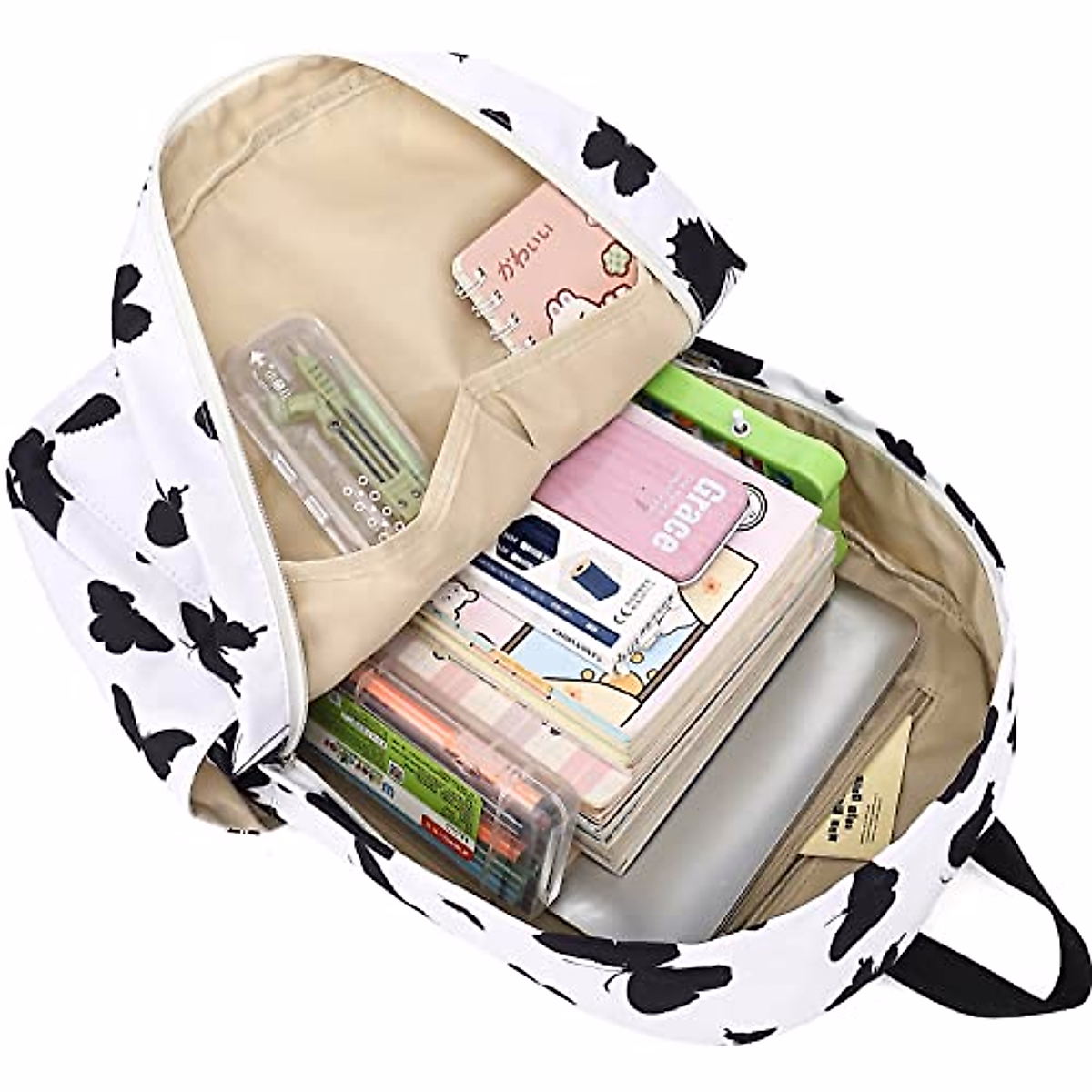 School Backpack for Teen Girls Women Laptop Backpack College Bookbags Middle School Travel Work Commuter Back Pack(Black Butterfly)