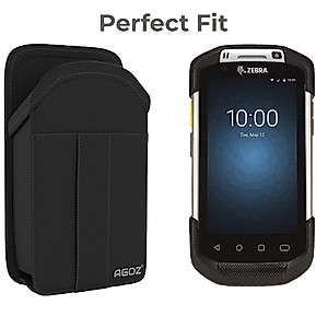 Zebra TC77 TC70 Scanner Holster, Agoz Rugged Carrying Case Pouch for Zebra TC75x, TC75, TC70x, TC70, TC72, TC77, M60, MC67 Handheld Barcode Touch Mobile Computer, Holder with Metal Clip & Belt Loops