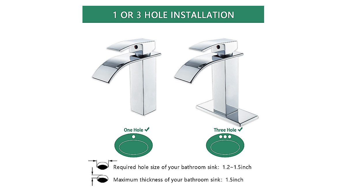 VOTON Chrome Bathroom Faucet - Modern Single Handle Design