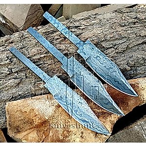 Handmade Damascus Steel Skinner Blank Blades 9 Inches With Twist Pattern