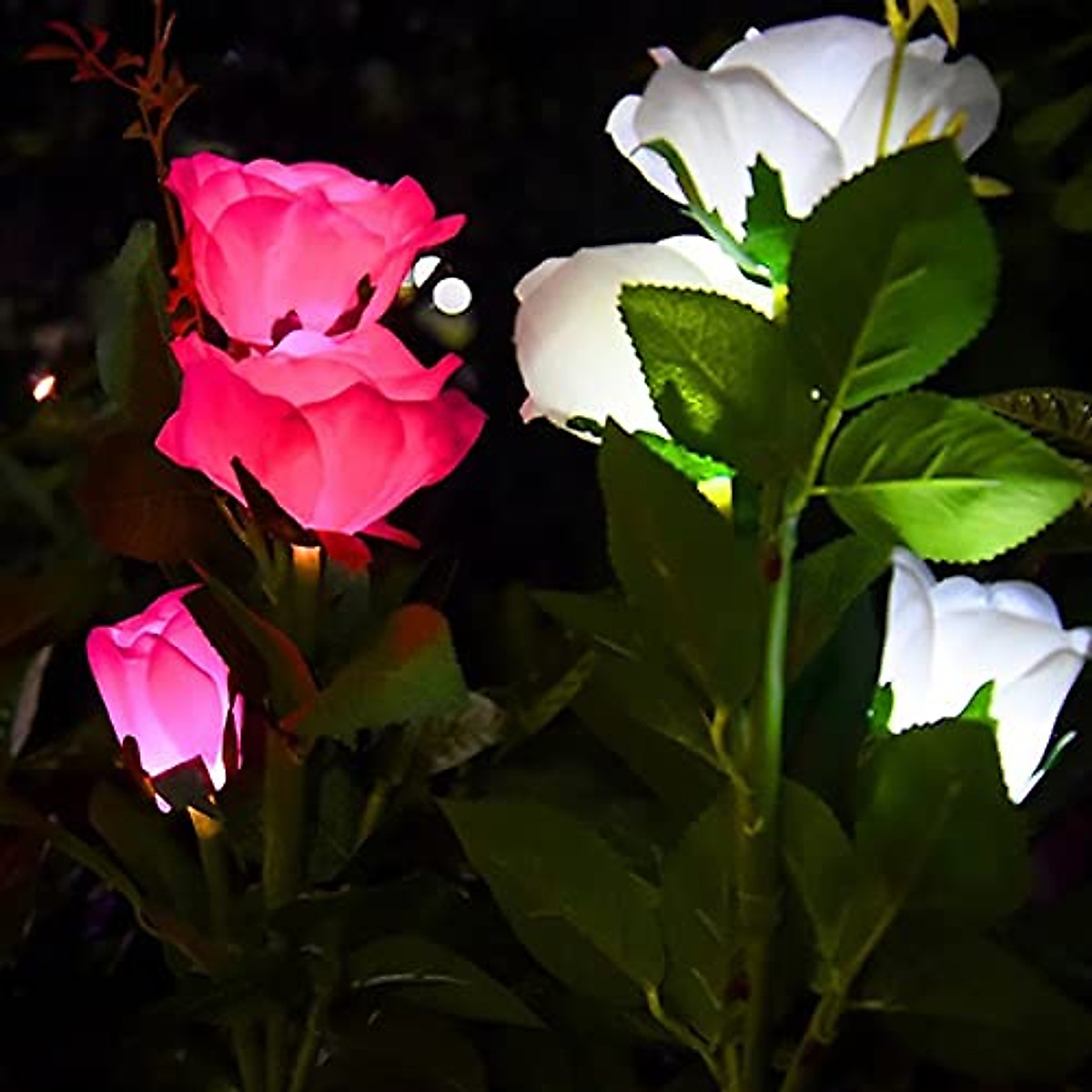 Solar Rose Garden Lights, Yard Decorations Solar Flower Lights, Waterproof Solar Rose Lamp for Garden Patio Yard Pathway Decoration, Christmas Rose Gift (1 Pack)