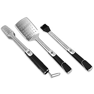 Pit Boss Grills Soft Touch 3 Piece Tool Set, Stainless & Pit Boss Soft Touch BBQ Fork