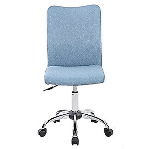 Techni Mobili Modern Office Chair with Height Adjustment, Technical Executive Task Chair with Non Marking Caster Wheels, Blue