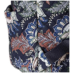 Vera Bradley Women's Cotton Small Backpack, Java Navy Camo - Recycled Cotton, One Size