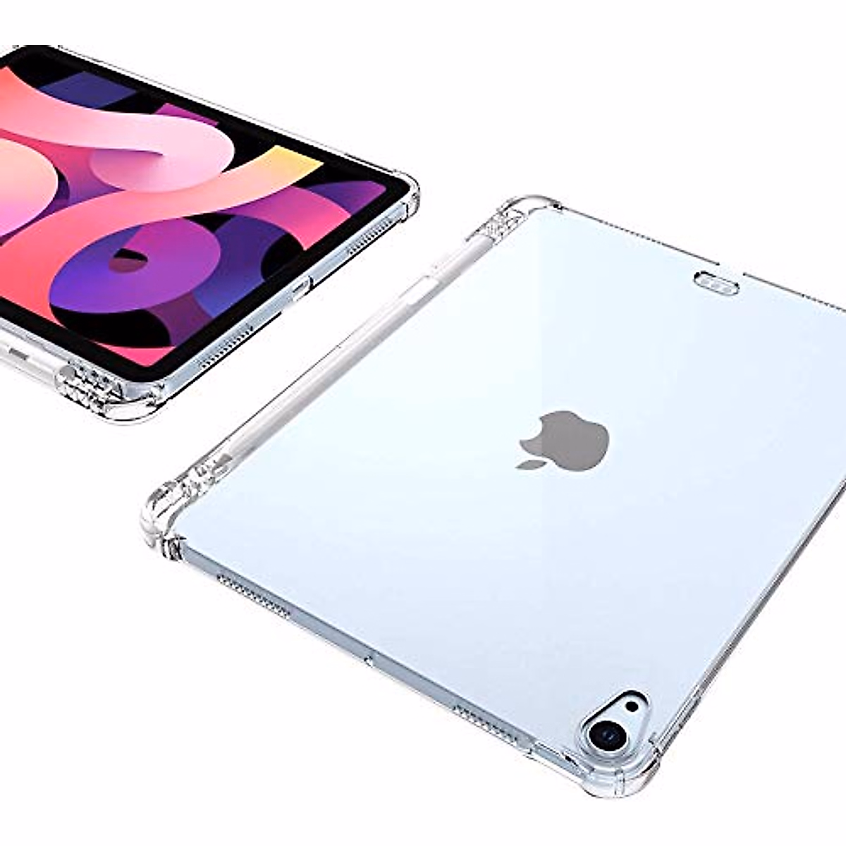 Clear TPU Case for iPad Air 11 inch 2024/ Air 5th/ 4th with Pencil Holder Shockproof, XUYICC Transparent Silicone Rubber Back Cover for iPad Air 11” 2024/Air 5th Gen 10.9" 2022 / Air 4th Gen 2020