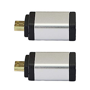 Mini HDMI to HDMI Adapter 2-Pack Mini HDMI Male to HDMI Female 4kx2k Gold Plated Adapter for Raspberry Pi, Camera, Camcorder, DSLR, Tablet, Video Card (Silver)