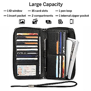 BROMEN Hobo Bags for Women Designer Shoulder Bucket Black and Women Wallets Black Bundle