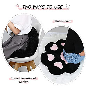 OtNiap Cute cat Paw Plush Pillows, Soft and Comfortable Sofa Cushions/Office Chair Seat Cushion Lazy Sofa Bear Paw Chair Cushion for Chair,Home, Bedroom Shop and Restaurant Decor 24"x 22" (Black)