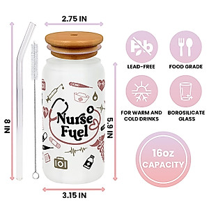 Nurse Gifts for Women - Gifts for Nurses - Nurse Appreciation Gifts - Nurse Week Gifts, Nursing Gifts, Nurses Gifts, Nursing Graduation Gifts, New Nurse Gifts - RN Gifts for Nurses - 16 Oz Can Glass