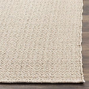 SAFAVIEH Montauk Collection Accent Rug - 2'6" x 4', Ivory & Light Blue, Handmade Cotton, Ideal for High Traffic Areas in Entryway, Living Room, Bedroom (MTK717B)