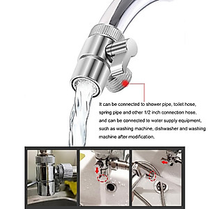Sink Faucet Diverter Valve, PNXKTXO Sink Valve Diverter Faucet Splitter for G1/2" Shower Hose, Kitchen, Bathroom Replacement Part Adapter M22 X M24