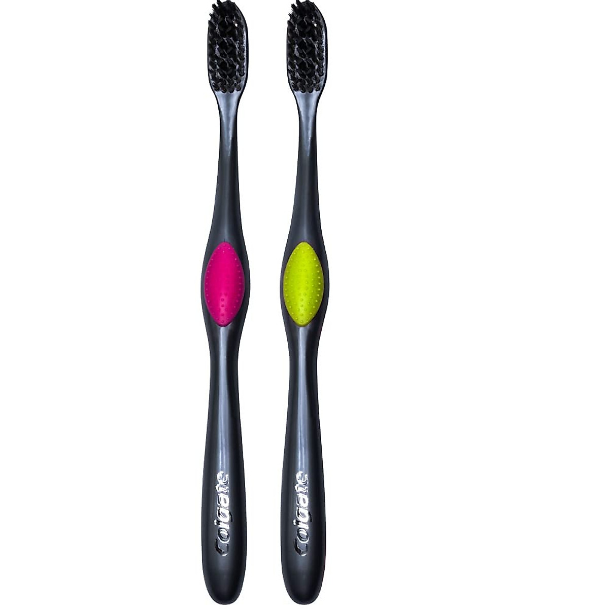 Colgate 360 Charcoal Infused Toothbrush, Floss-Tip Bristles, Soft (Colors Vary) - Pack of 2