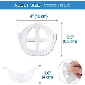 labato 3D Bracket Mask Insert Breathe Cup for Breathing Room, Silicone Mask Guard Face Mask Frame Cool Mask Cups Under Mask, Turtle Mask Spacer Nose Mouth Shield Mask Accessories for All Masks, 5PCS