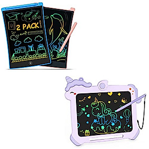 bravokids LCD Writing Tablet 8.5 Inch Toddler Doodle Board, 8.5 inch Colorful Doodle Board 2 Pack