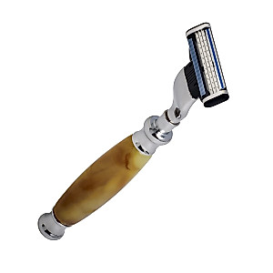Union Razors SS1RZ Razor with Wood Tiger Eye Handle Brown