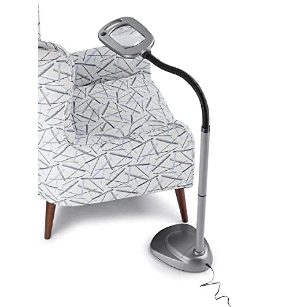 LIGHT IT! By Fulcrum, 20072-401 MultiFlex LED Floor Magnifier Lamp, Silver, Single pack
